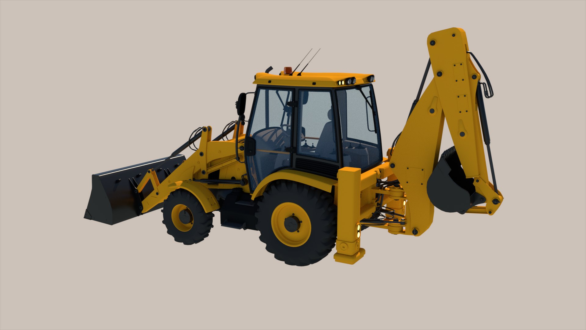 Backhoe Loader 3D Model - TurboSquid 1946640
