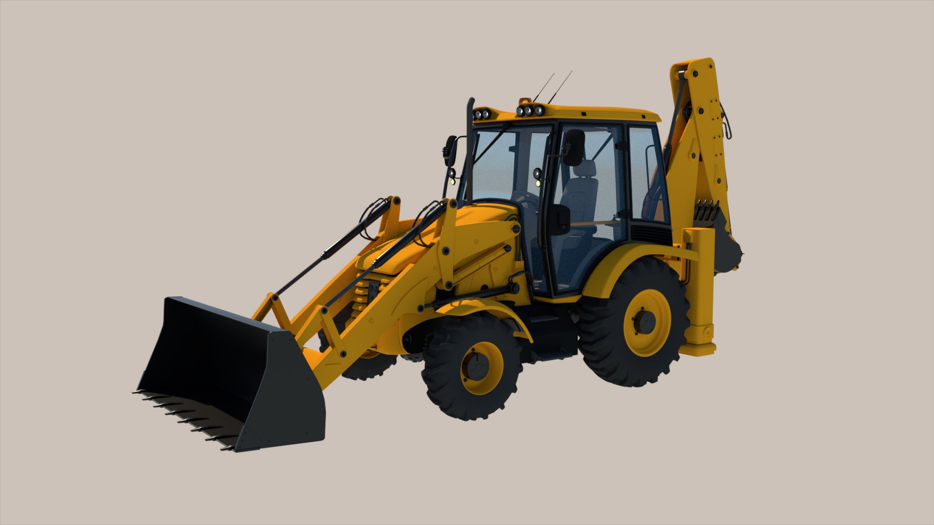 Backhoe Loader 3D Model - TurboSquid 1946640