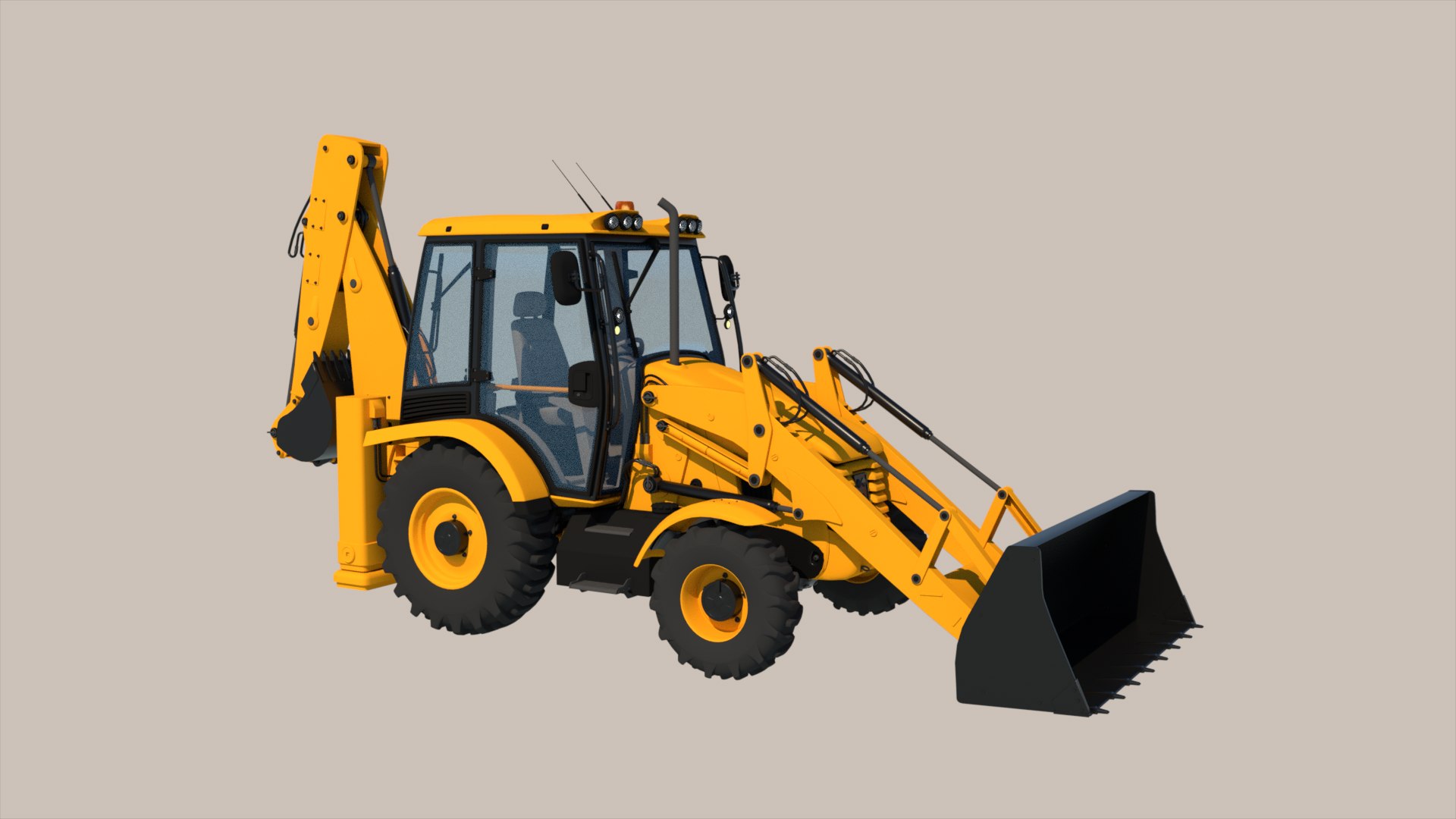 Backhoe Loader 3D Model - TurboSquid 1946640