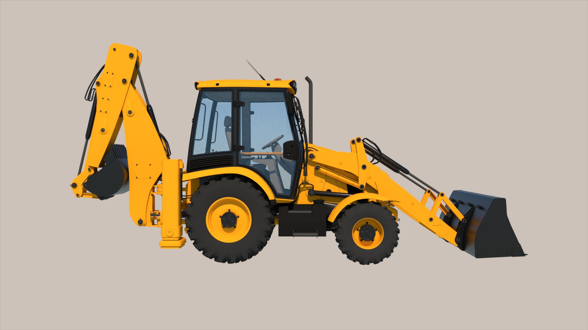 Backhoe Loader 3D Model - TurboSquid 1946640