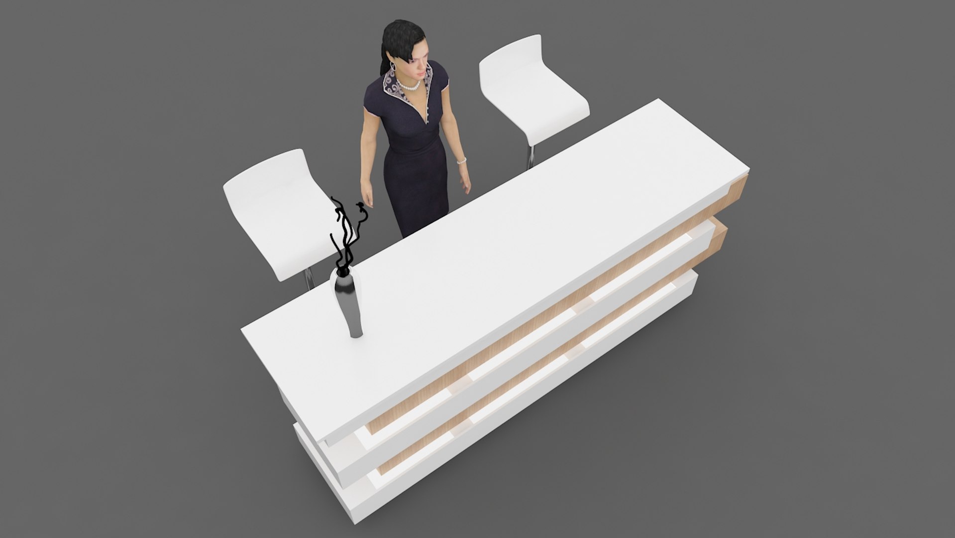 Reception Counter 3D Model - TurboSquid 1463374