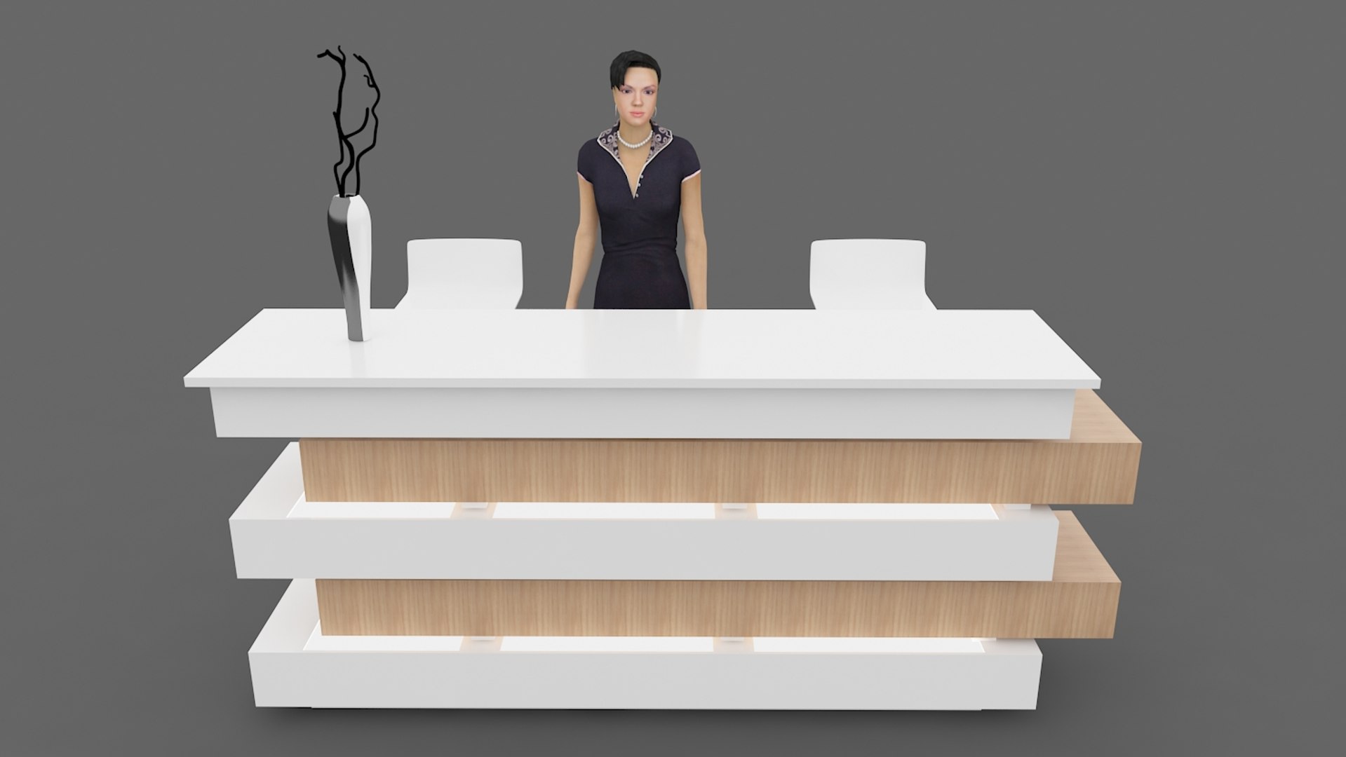 Reception Counter 3D Model - TurboSquid 1463374