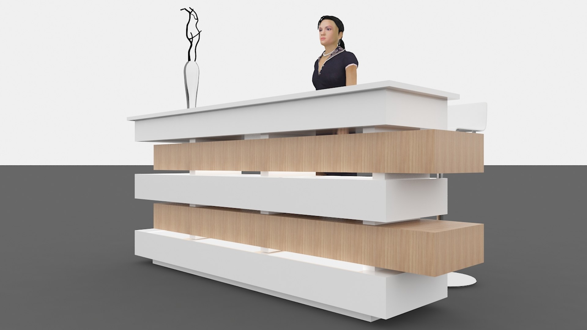 Reception Counter 3D Model - TurboSquid 1463374