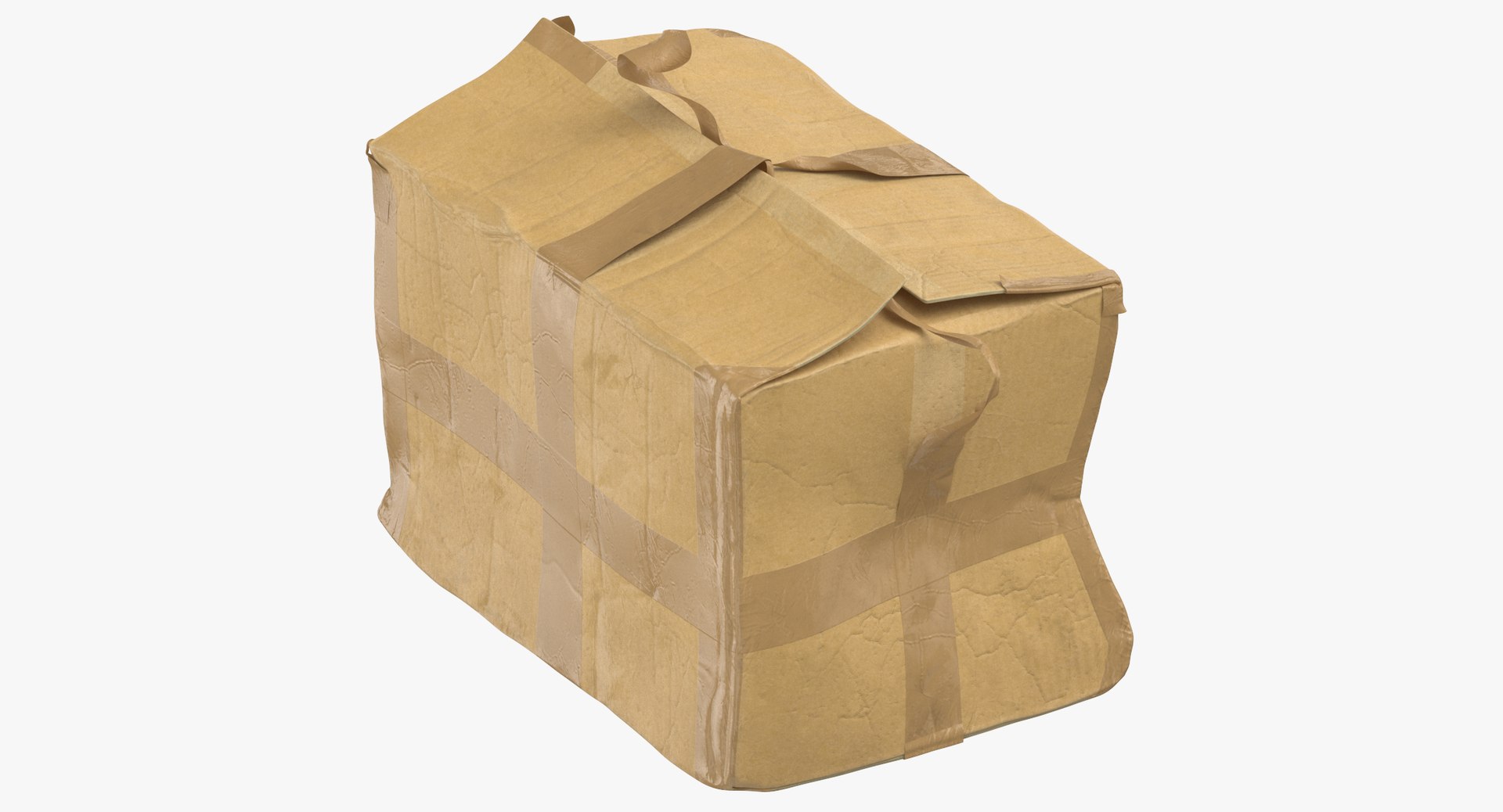 3D model old damaged cardboard box - TurboSquid 1412090