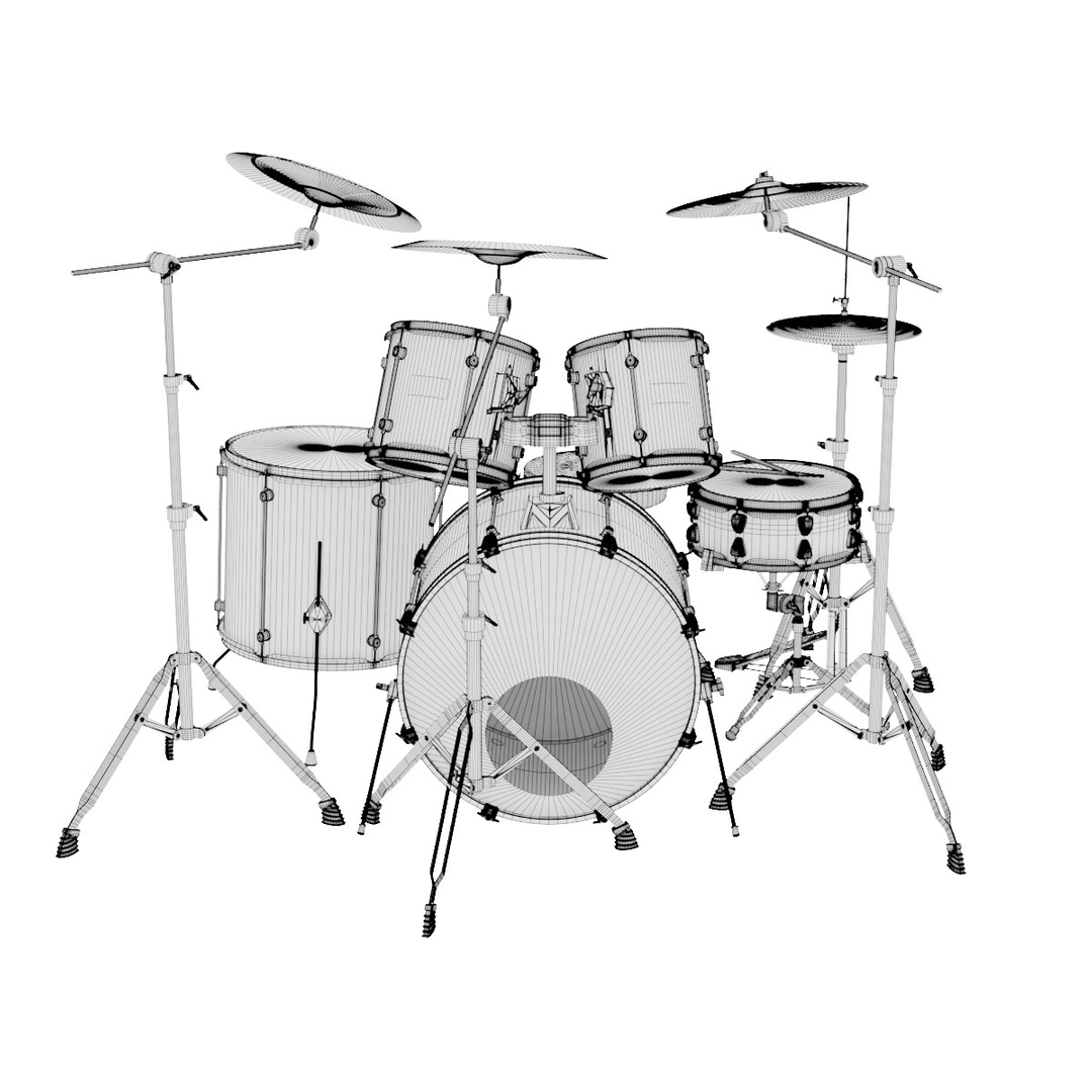 3D drum kit model - TurboSquid 1533867