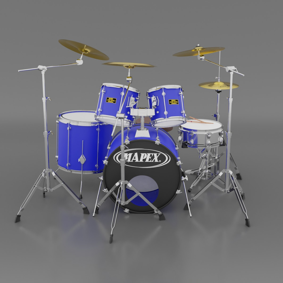 3D drum kit model - TurboSquid 1533867