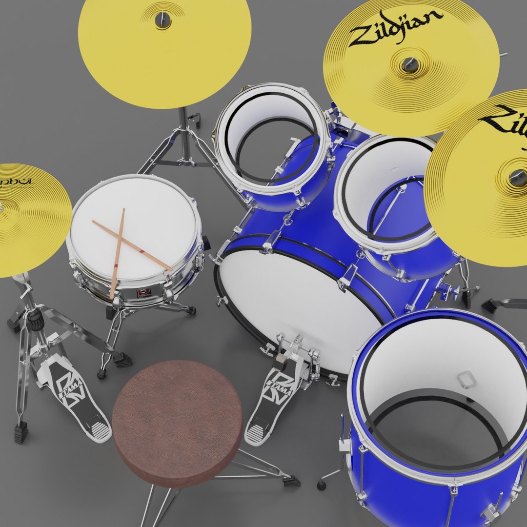 3D drum kit model - TurboSquid 1533867