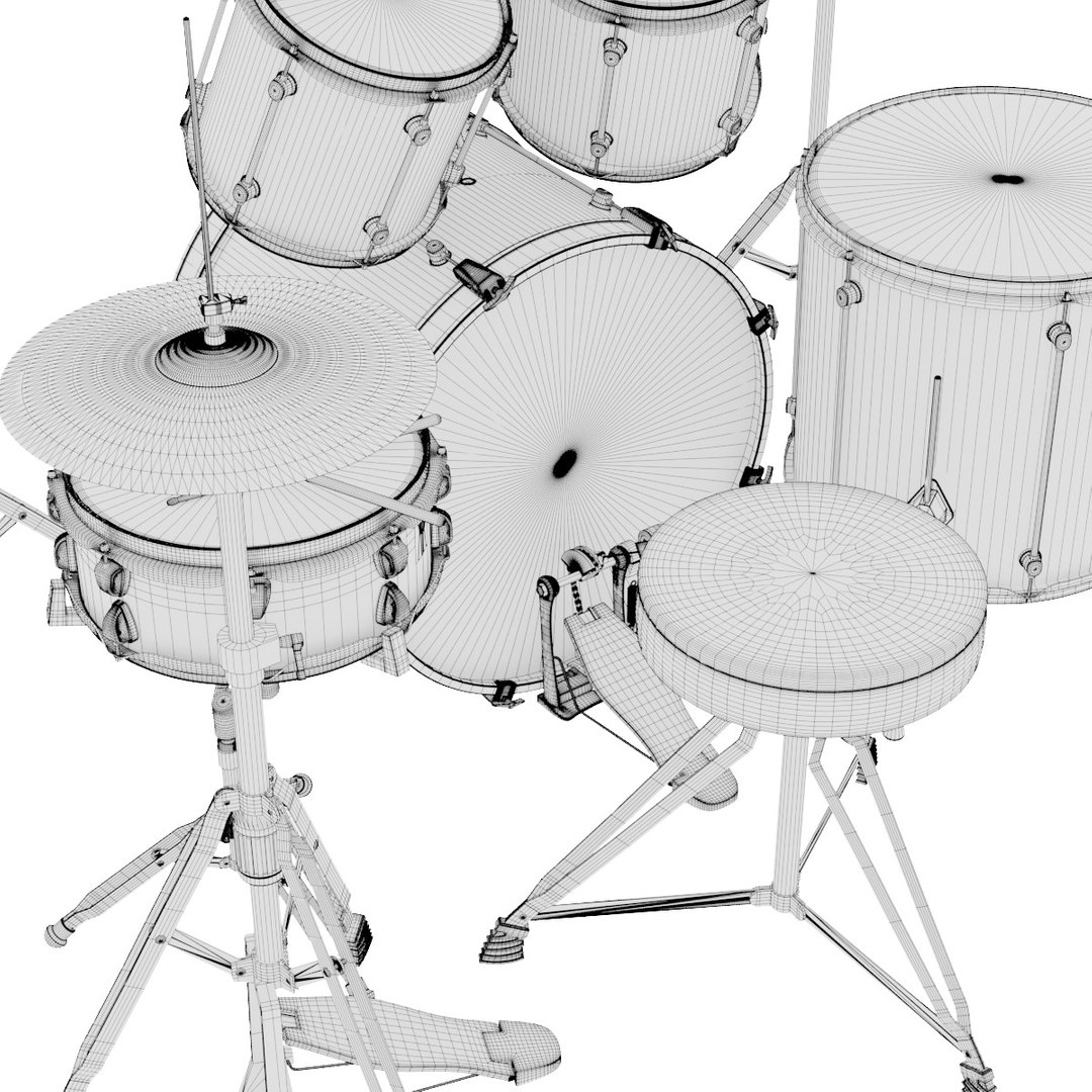 3D drum kit model - TurboSquid 1533867