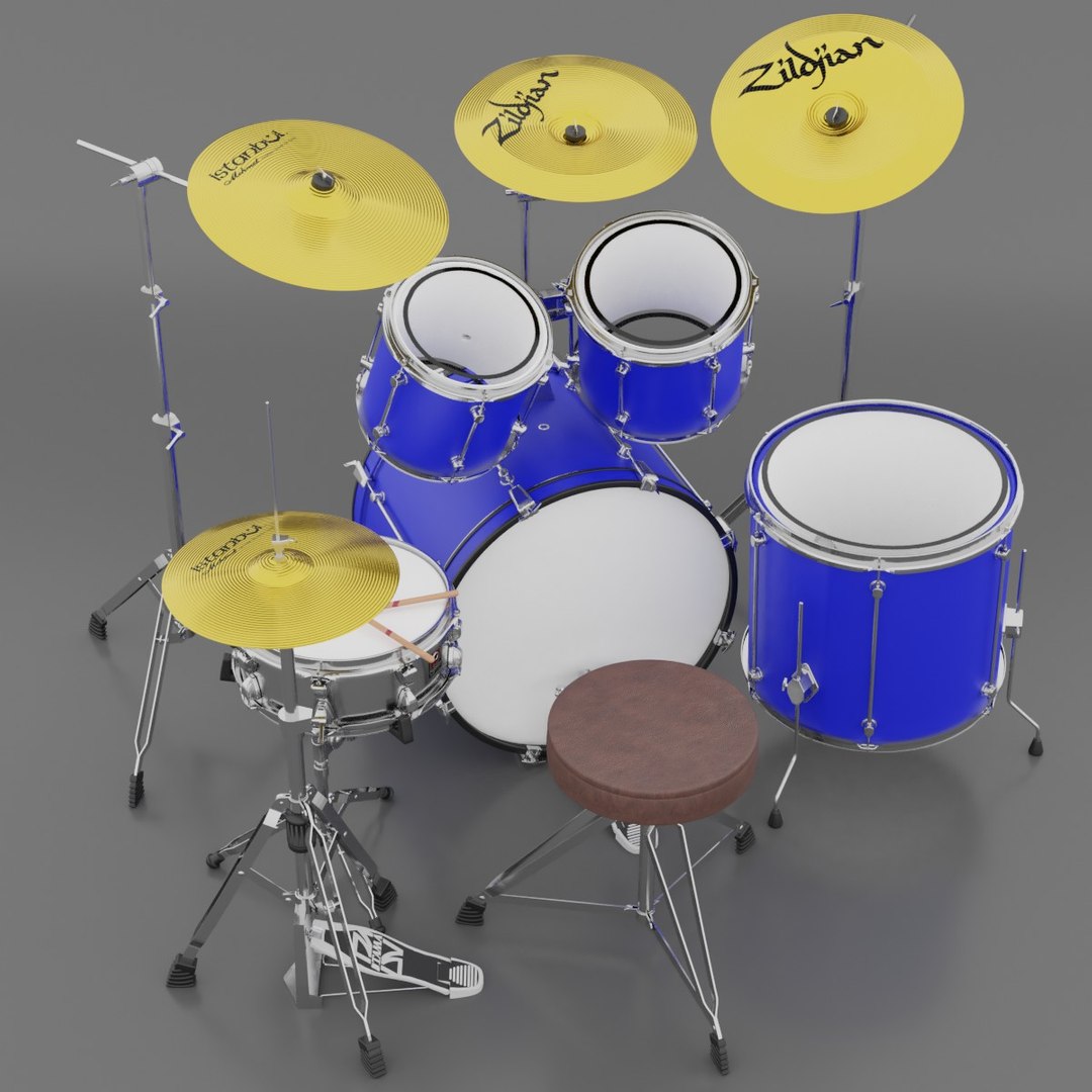 3D drum kit model - TurboSquid 1533867