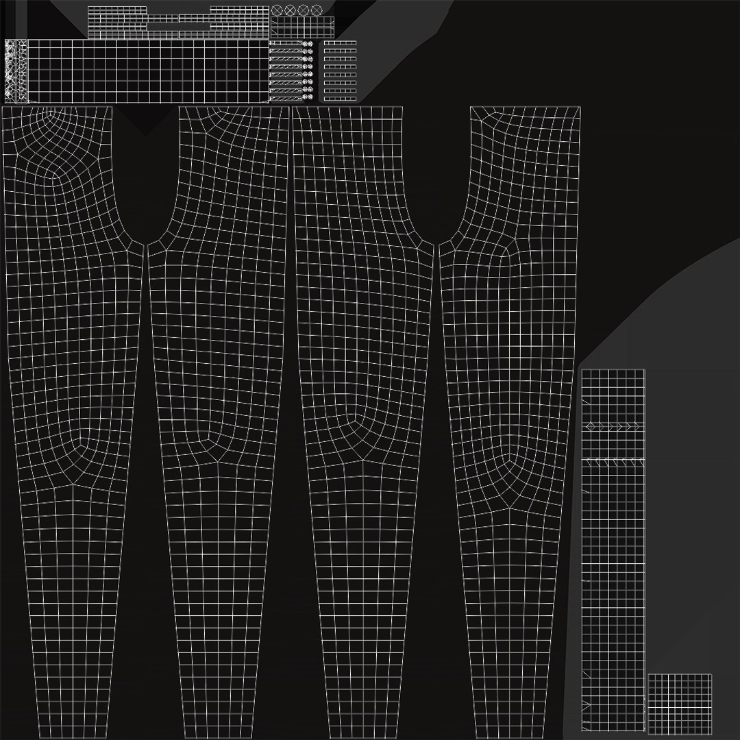 Buttoned Eyelet Skinny Pants 3D Model - TurboSquid 2377192