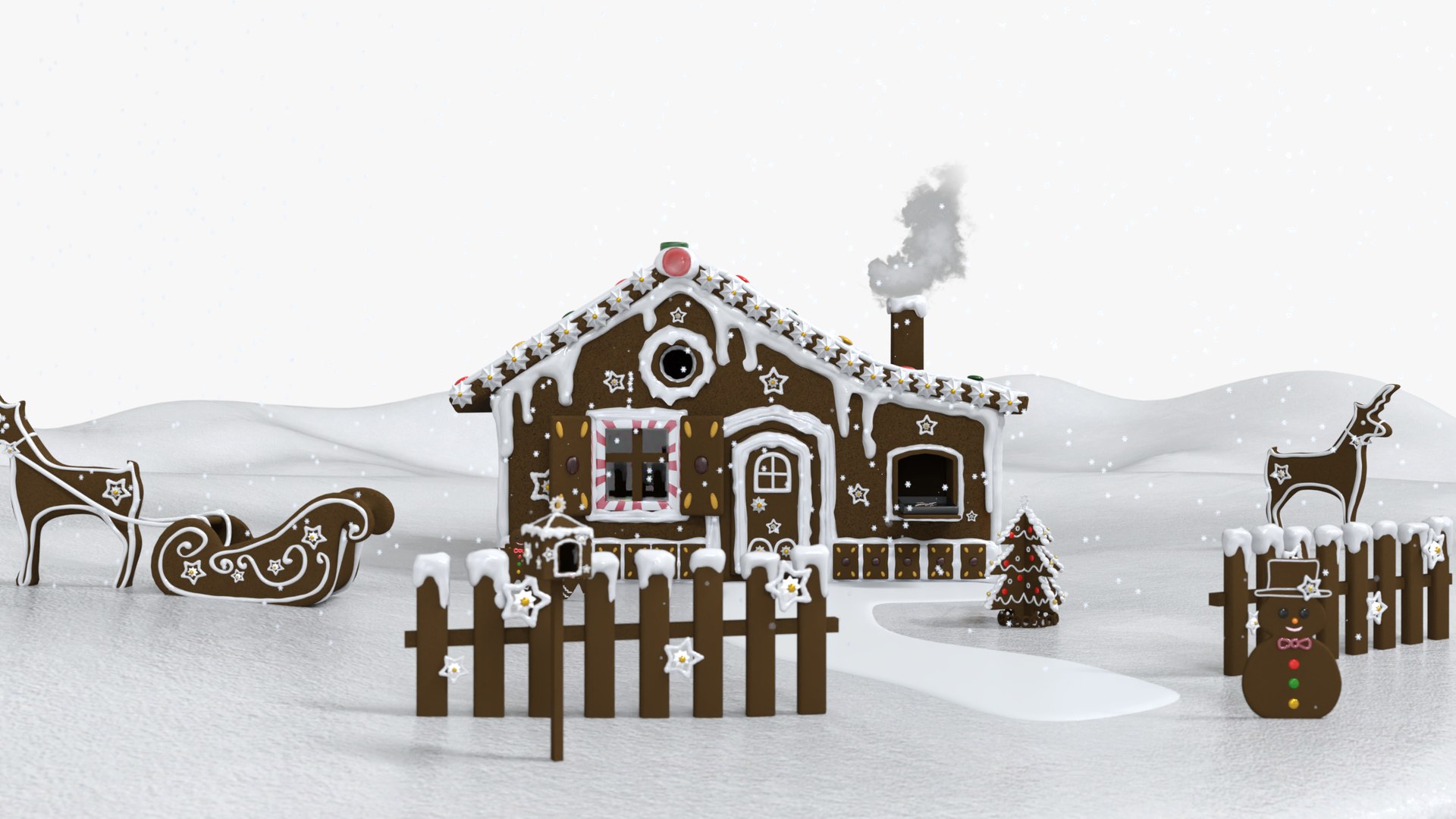3D Gingerbread Christmas - TurboSquid 2324135