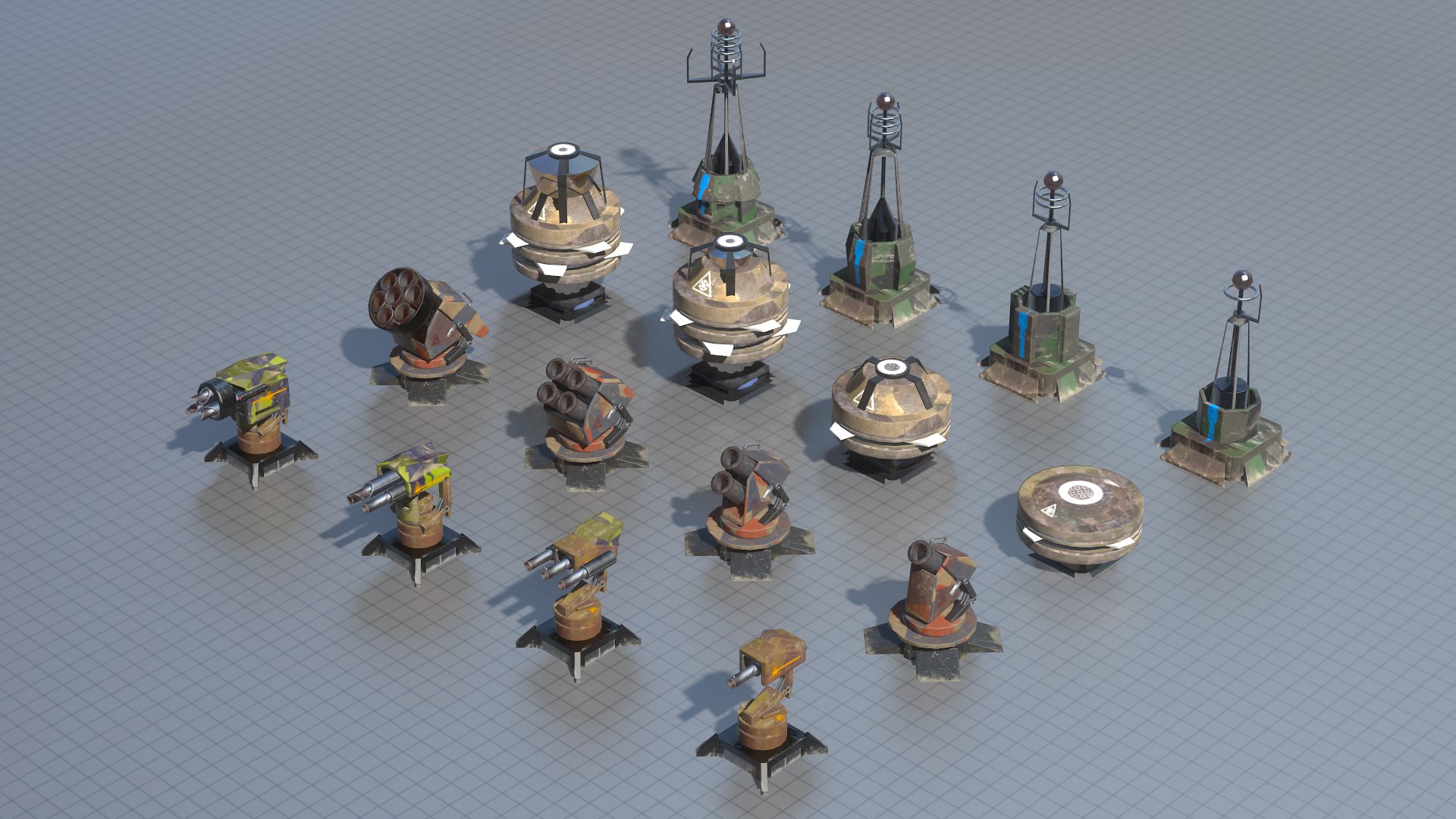 Turrets Mobile Pbr 3D Model - TurboSquid 1363322