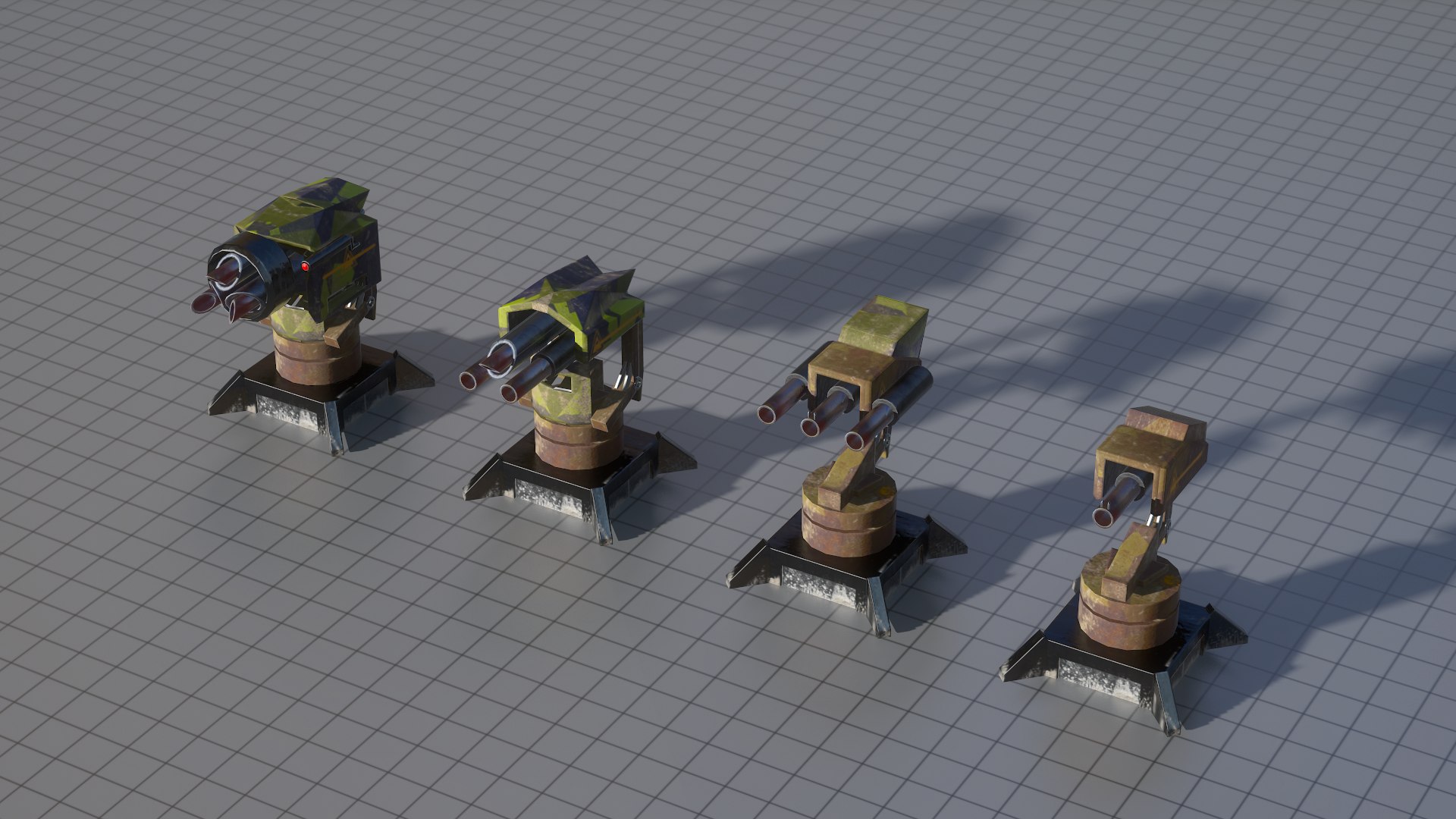 Turrets Mobile Pbr 3D Model - TurboSquid 1363322