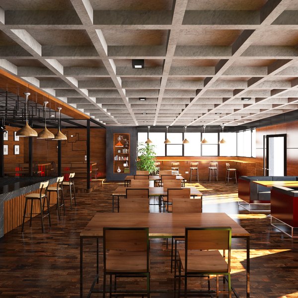 3D Cafeteria Models | TurboSquid