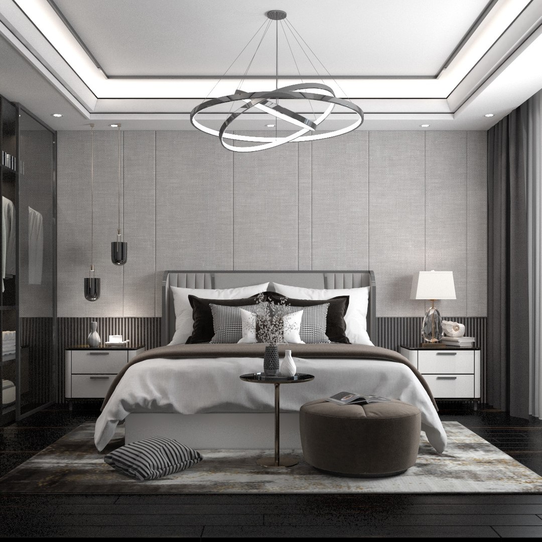 modelo 3d Bedroom with Clothes Closet Cabinet - TurboSquid 1981163