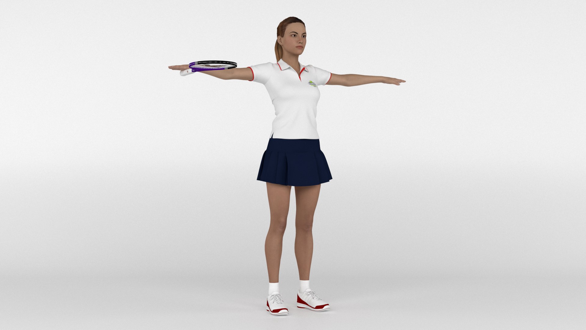 3D Model Female Tennis Player - TurboSquid 1762272