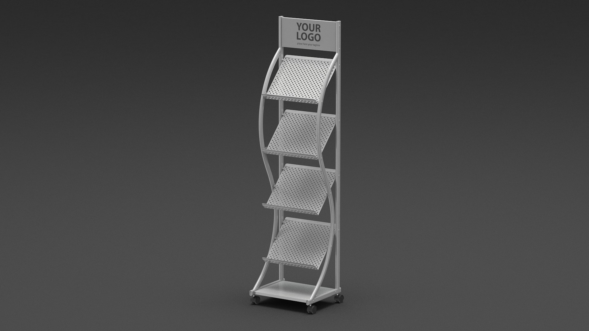 3D Mockup Magazine Rack Aluminium - TurboSquid 2068988