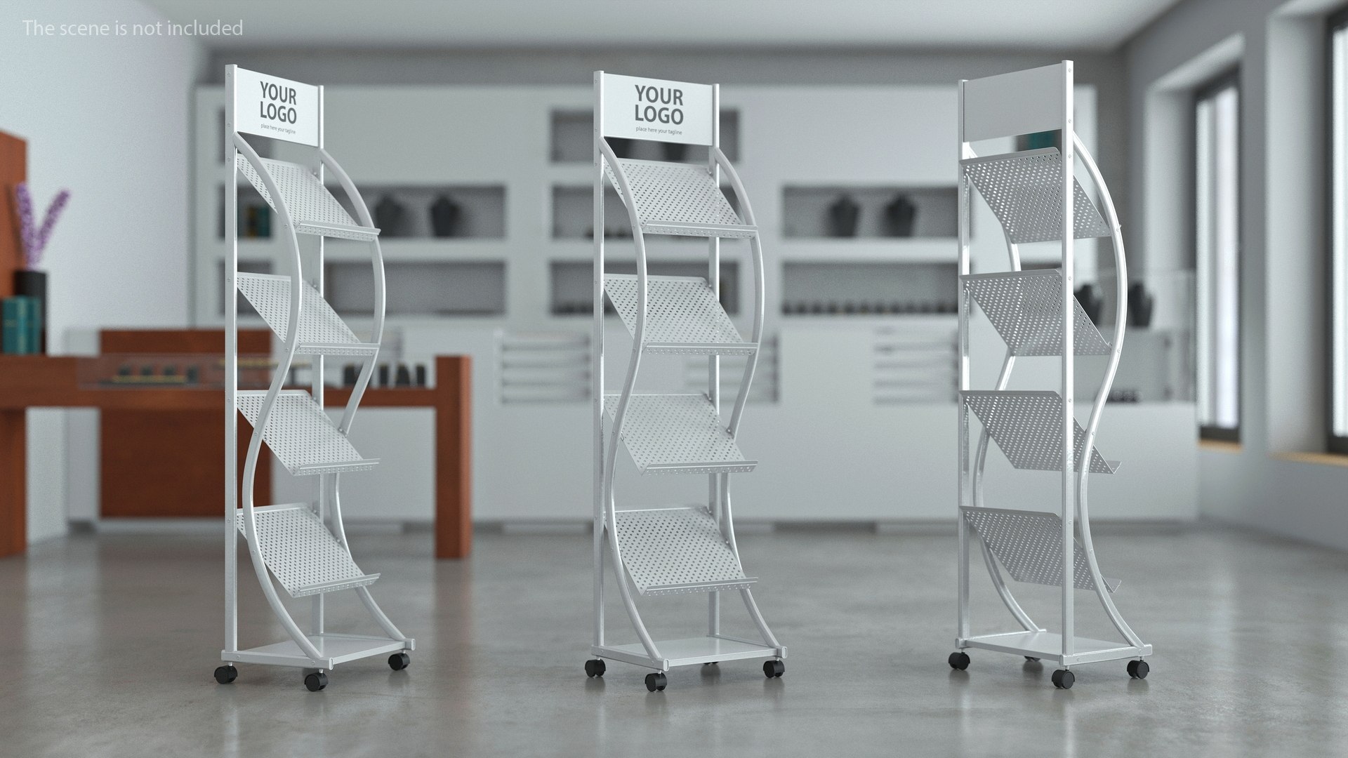 3D Mockup Magazine Rack Aluminium - TurboSquid 2068988