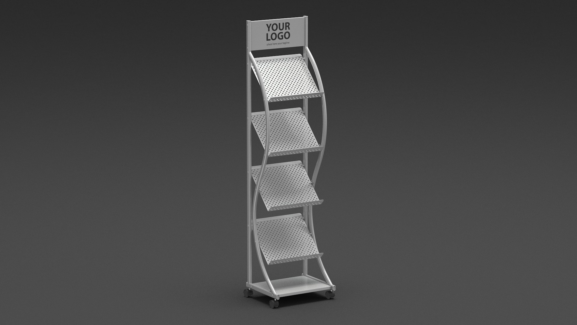 3D Mockup Magazine Rack Aluminium - TurboSquid 2068988