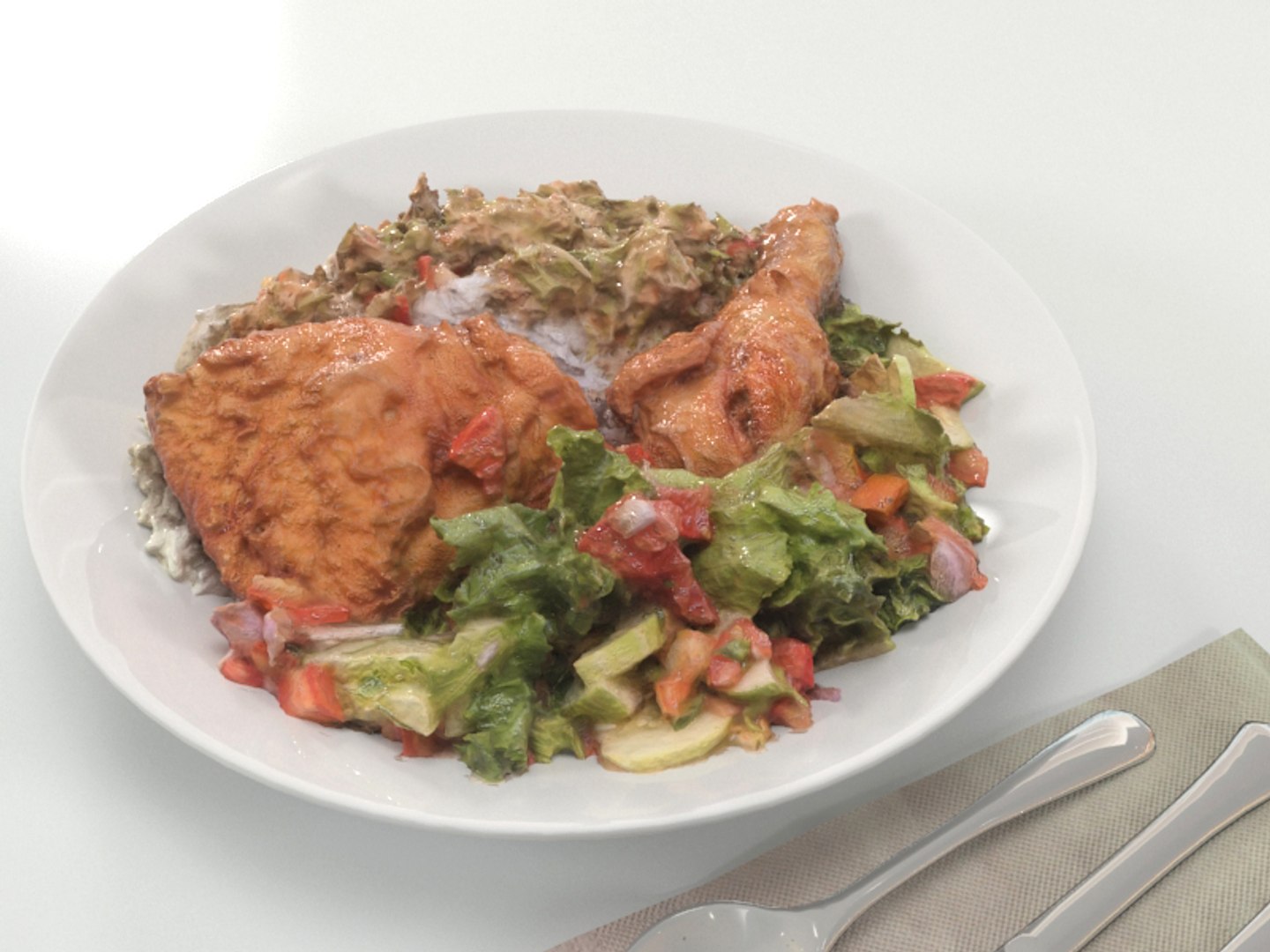 3D Chicken Salad Rice - TurboSquid 1377386