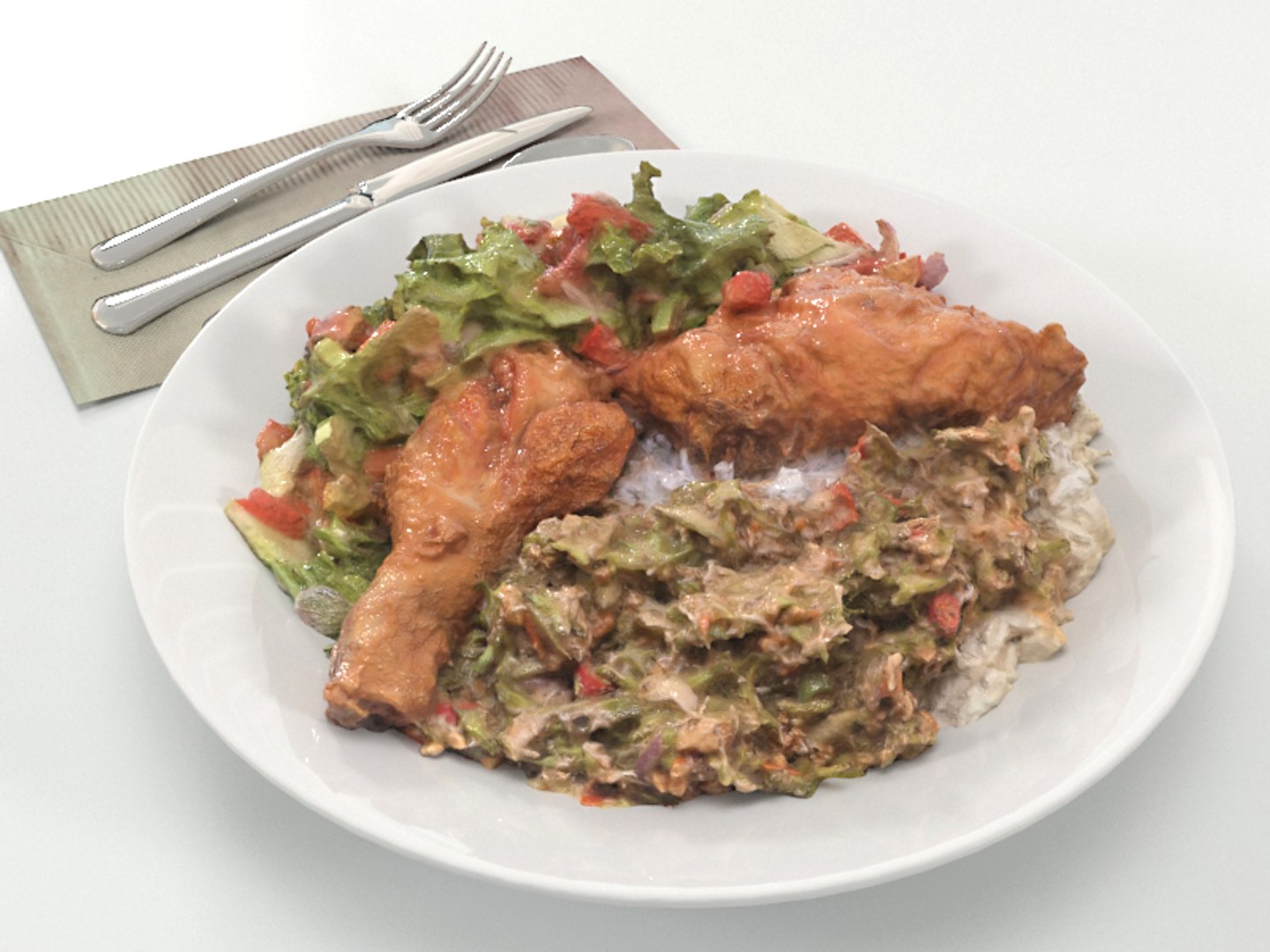 3D Chicken Salad Rice - TurboSquid 1377386