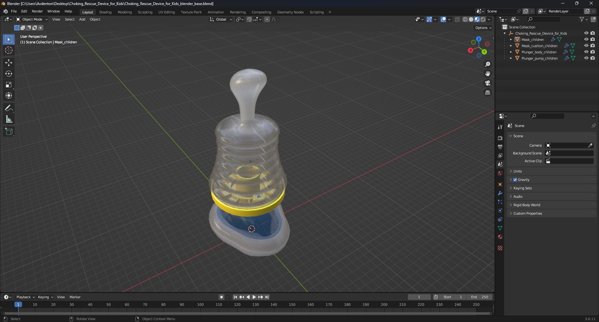 Choking Rescue Device For Kids 3D Model - TurboSquid 2289443