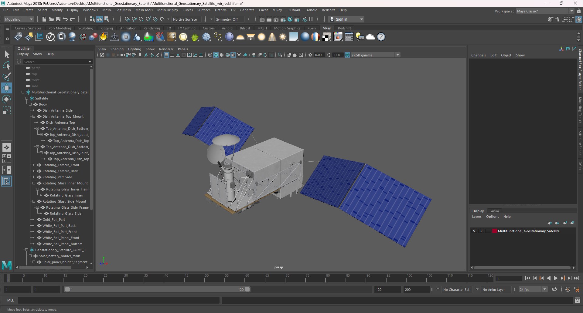 Multifunctional Geostationary Satellite 3D Model - TurboSquid 2385594
