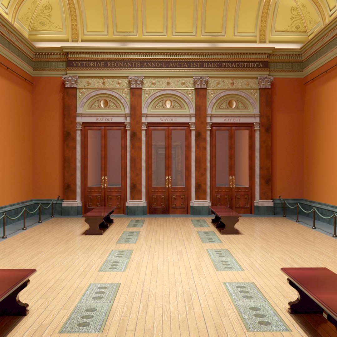 3D Model Museum Interior - London National Gallery - Central Hall ...