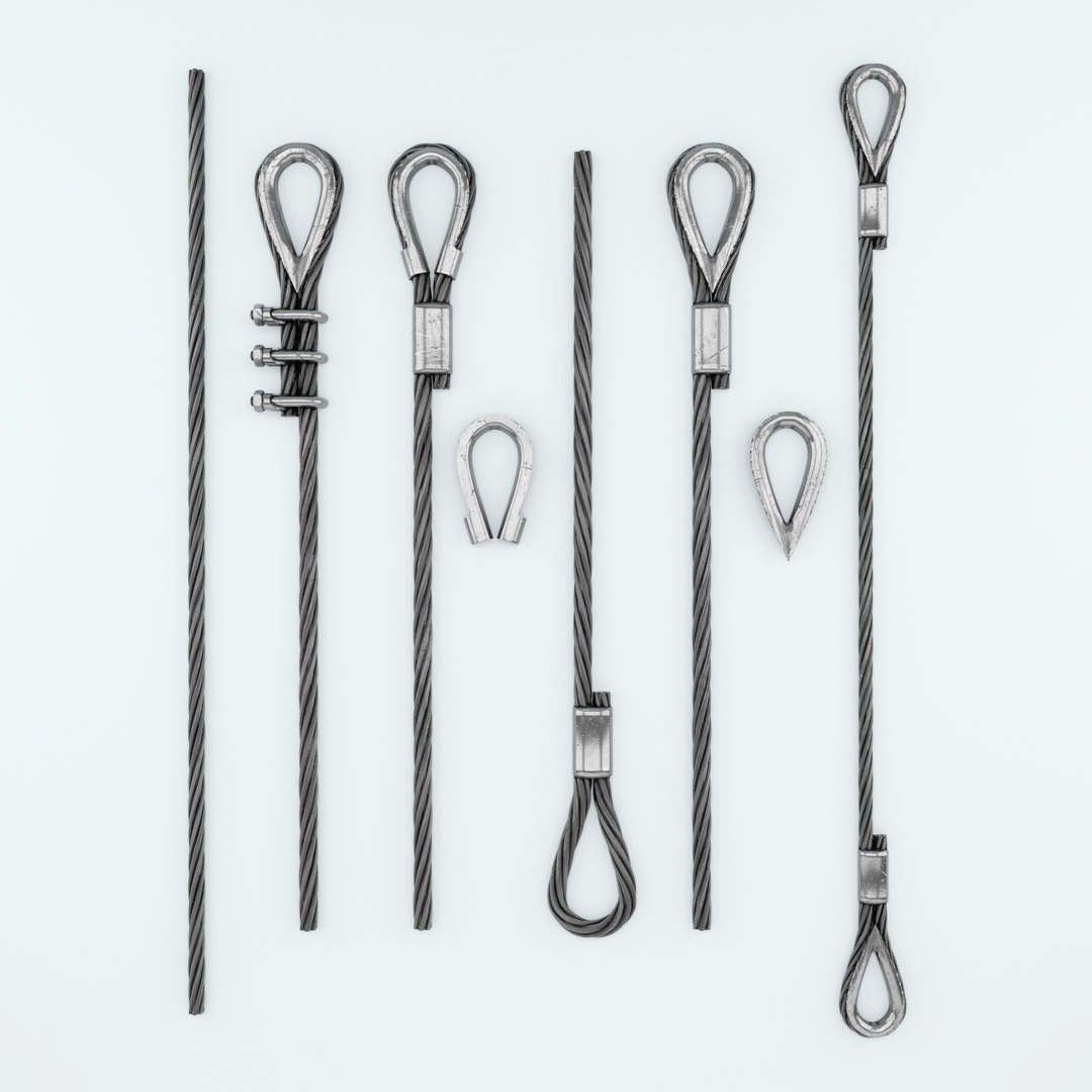 Set thimbles steel wire 3D model - TurboSquid 1312376