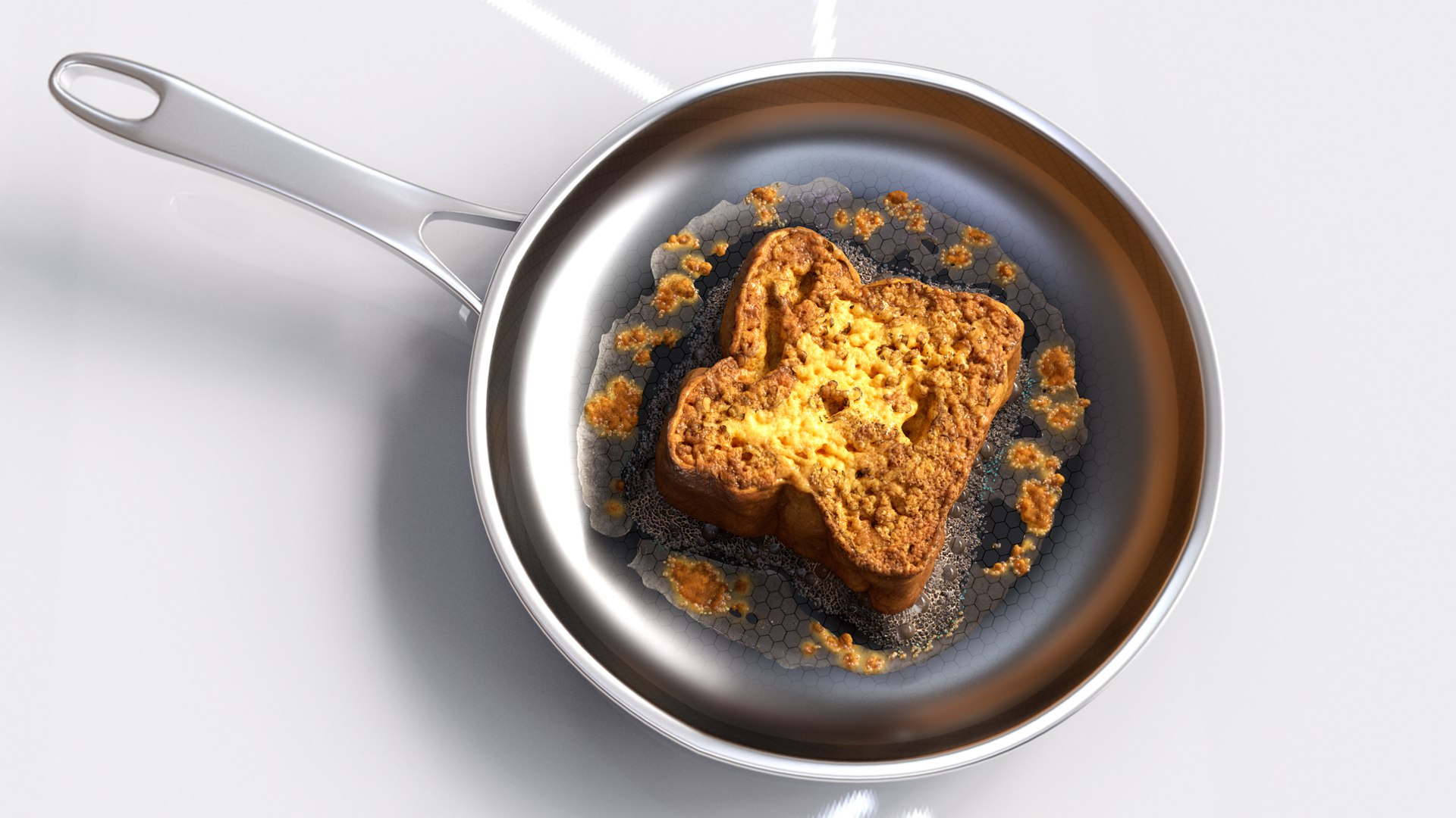 Frying French Toast In A Frying Pan 3D Model - TurboSquid 2078524