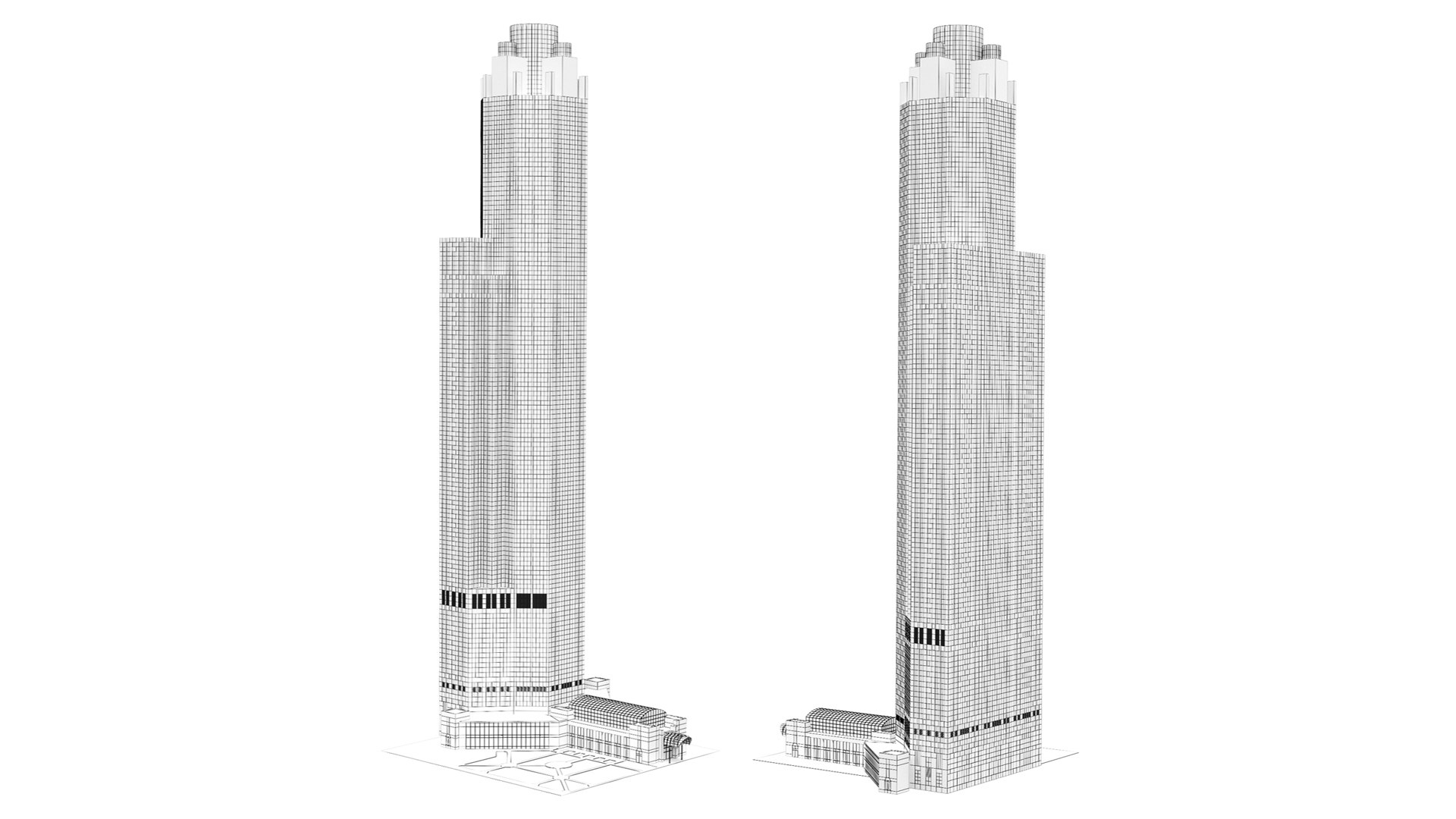 3D Building 311 S Wacker Dr Chicago IL Model - TurboSquid 1991505