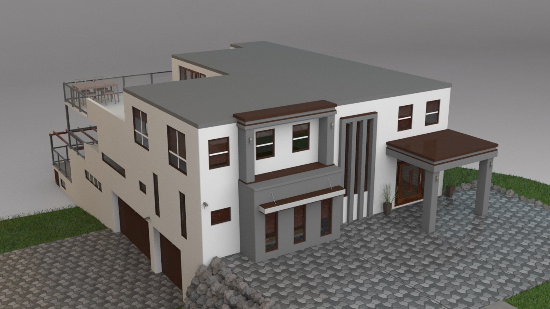 3d max house modelled
