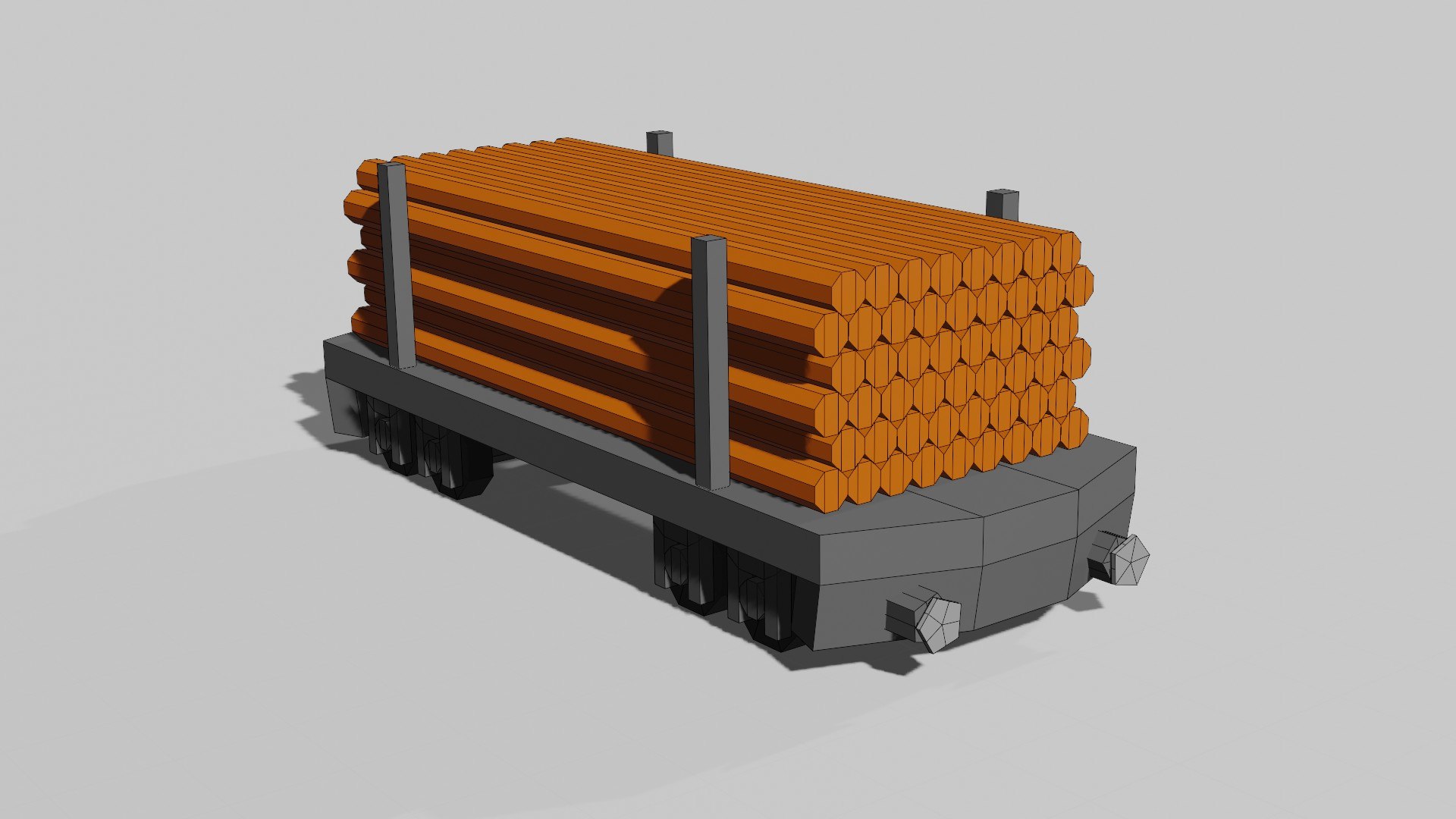 Wagon With Plastic Pipes 3D Model - TurboSquid 2113868