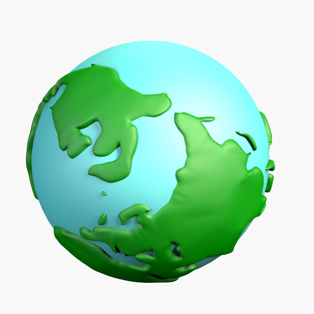 3d Model Cartoon Stylized Earth