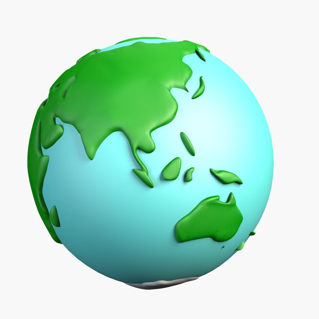 3d Model Cartoon Stylized Earth