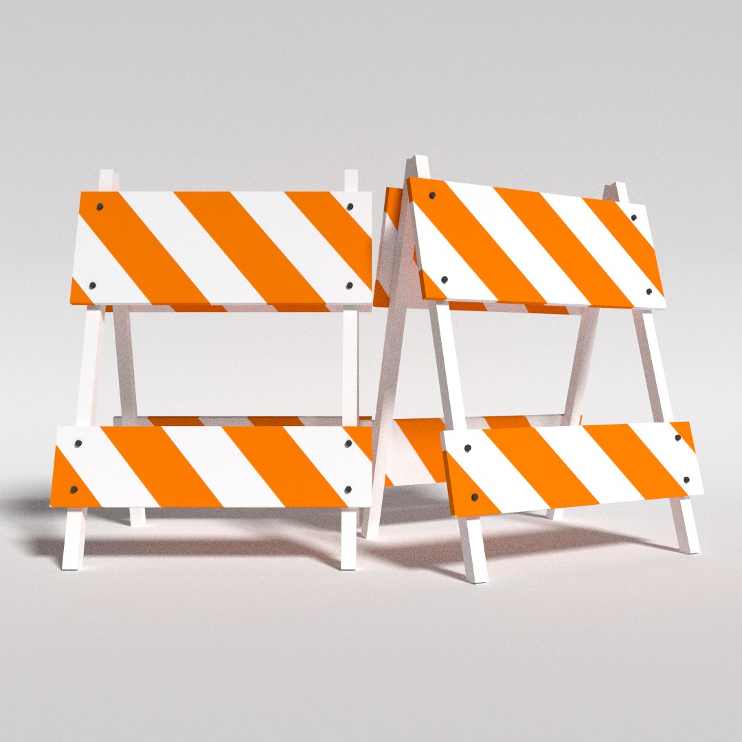 3d Construction Barricade Model