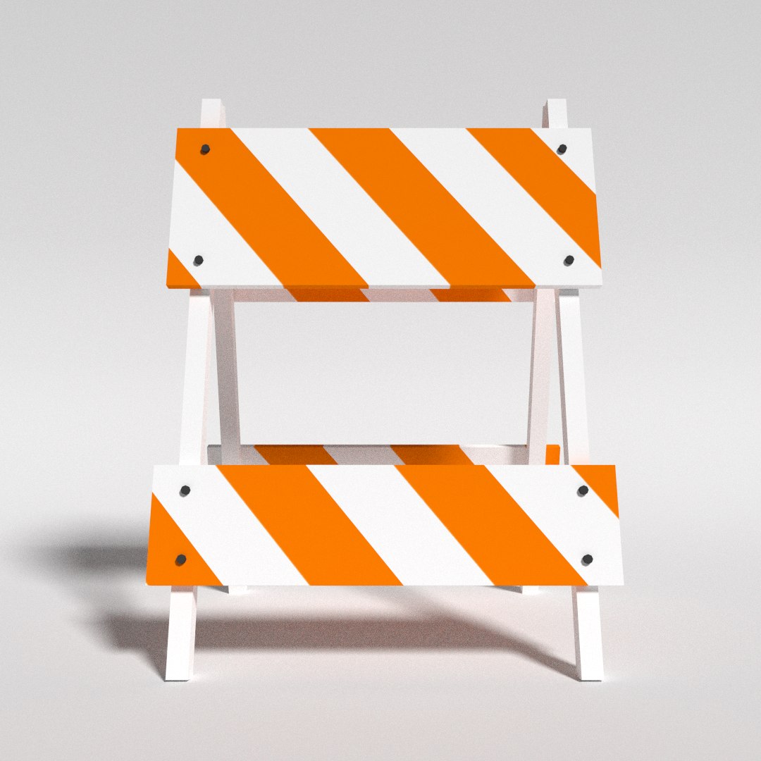 3d Construction Barricade Model