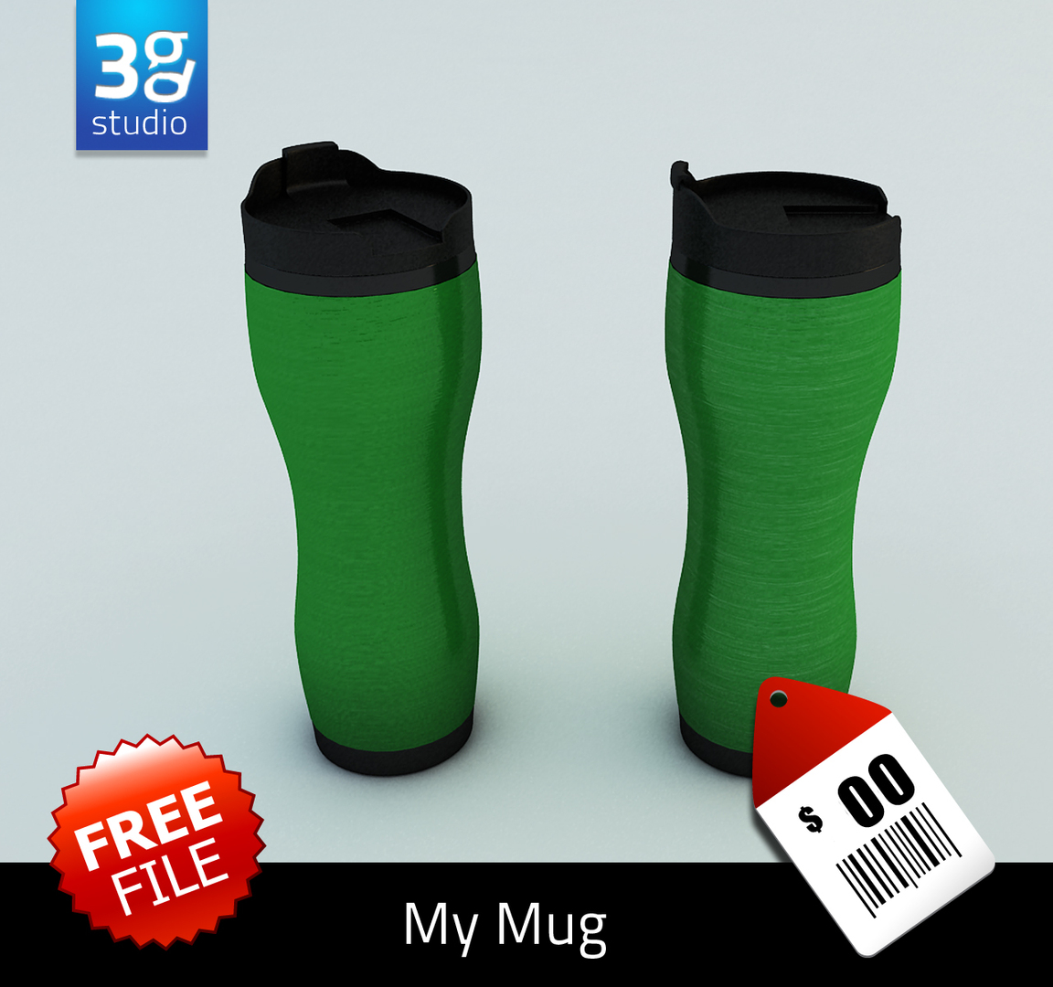 free 3ds mode aluminum mug