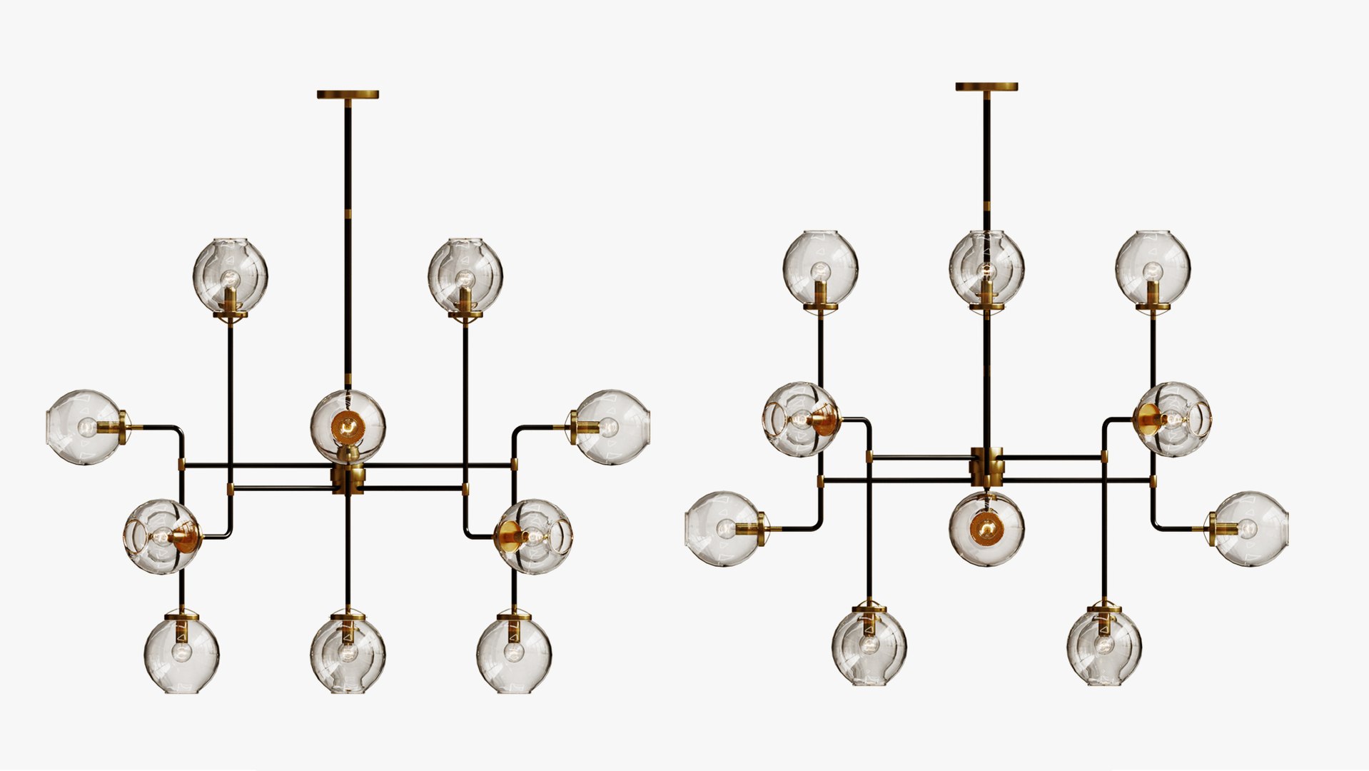 Lyustra bistro globe clear glass chandelier 16 3D - TurboSquid 1969531