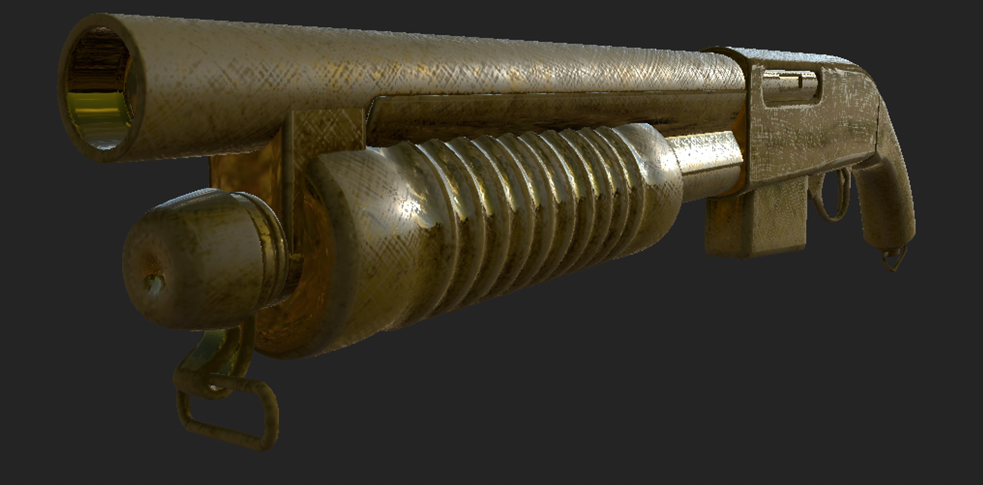Golden Shotgun 3D Model - TurboSquid 1309476