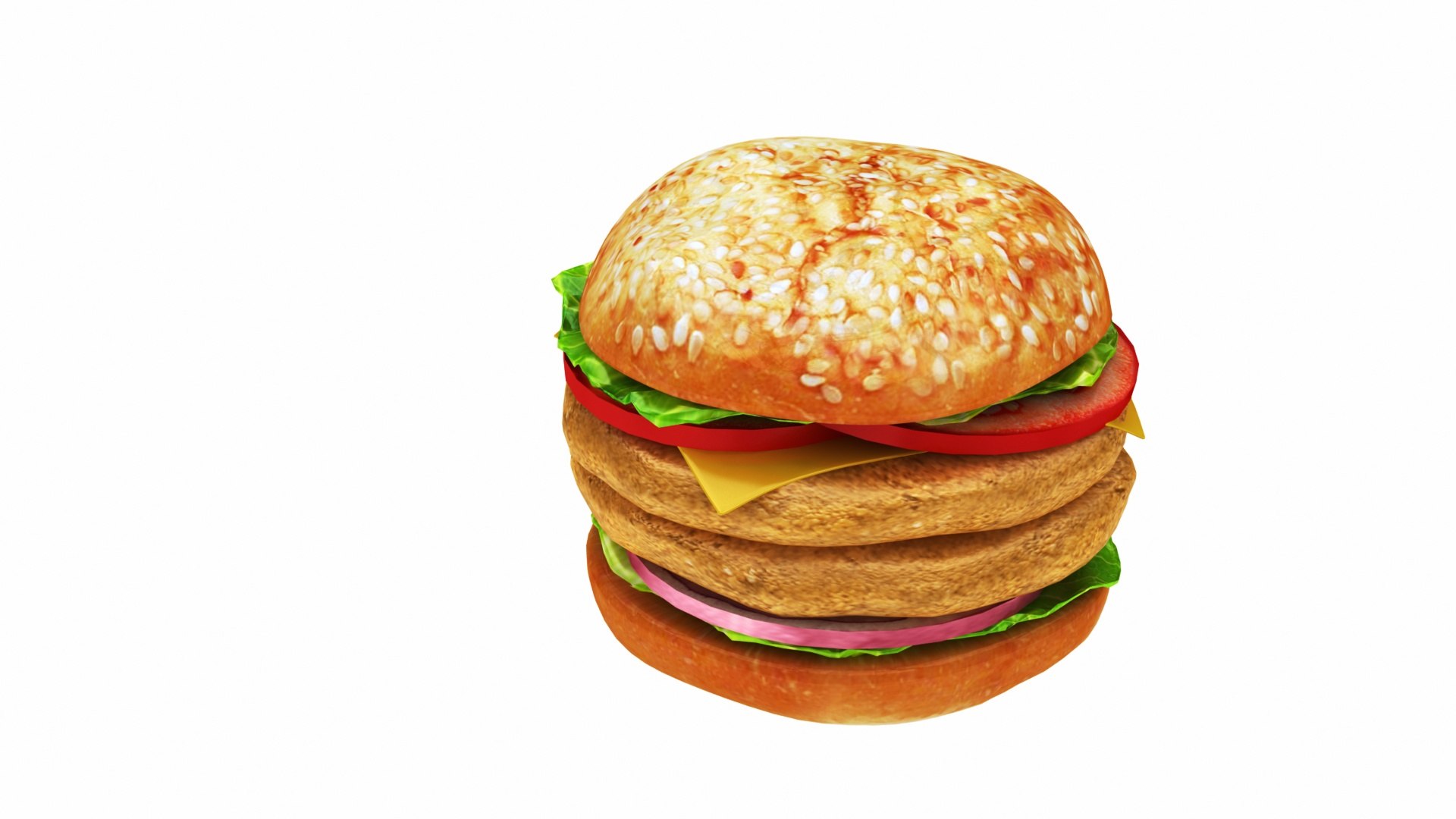 3D Chicken Burger Double Model - TurboSquid 1678648