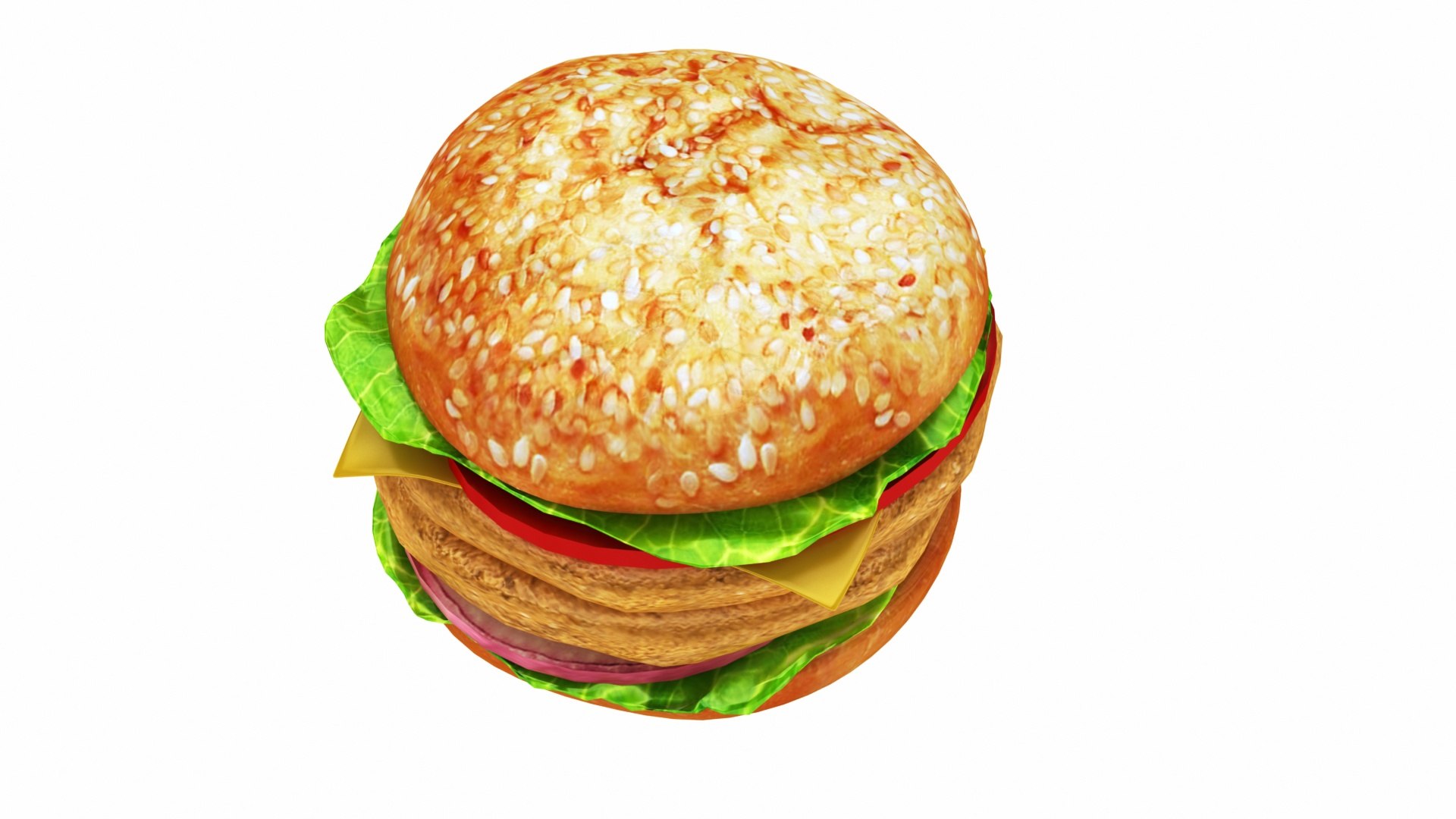 3D Chicken Burger Double Model - TurboSquid 1678648