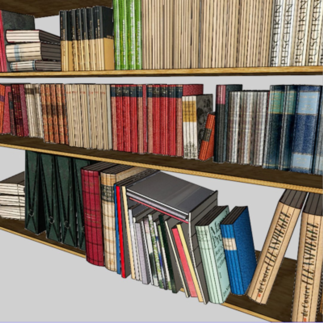 Books Literature Library 3d Model