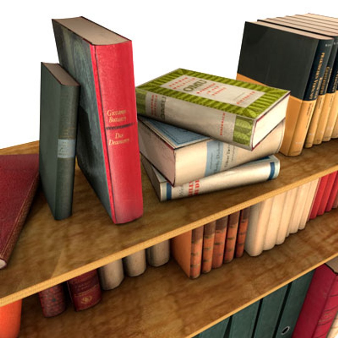 Books Literature Library 3d Model