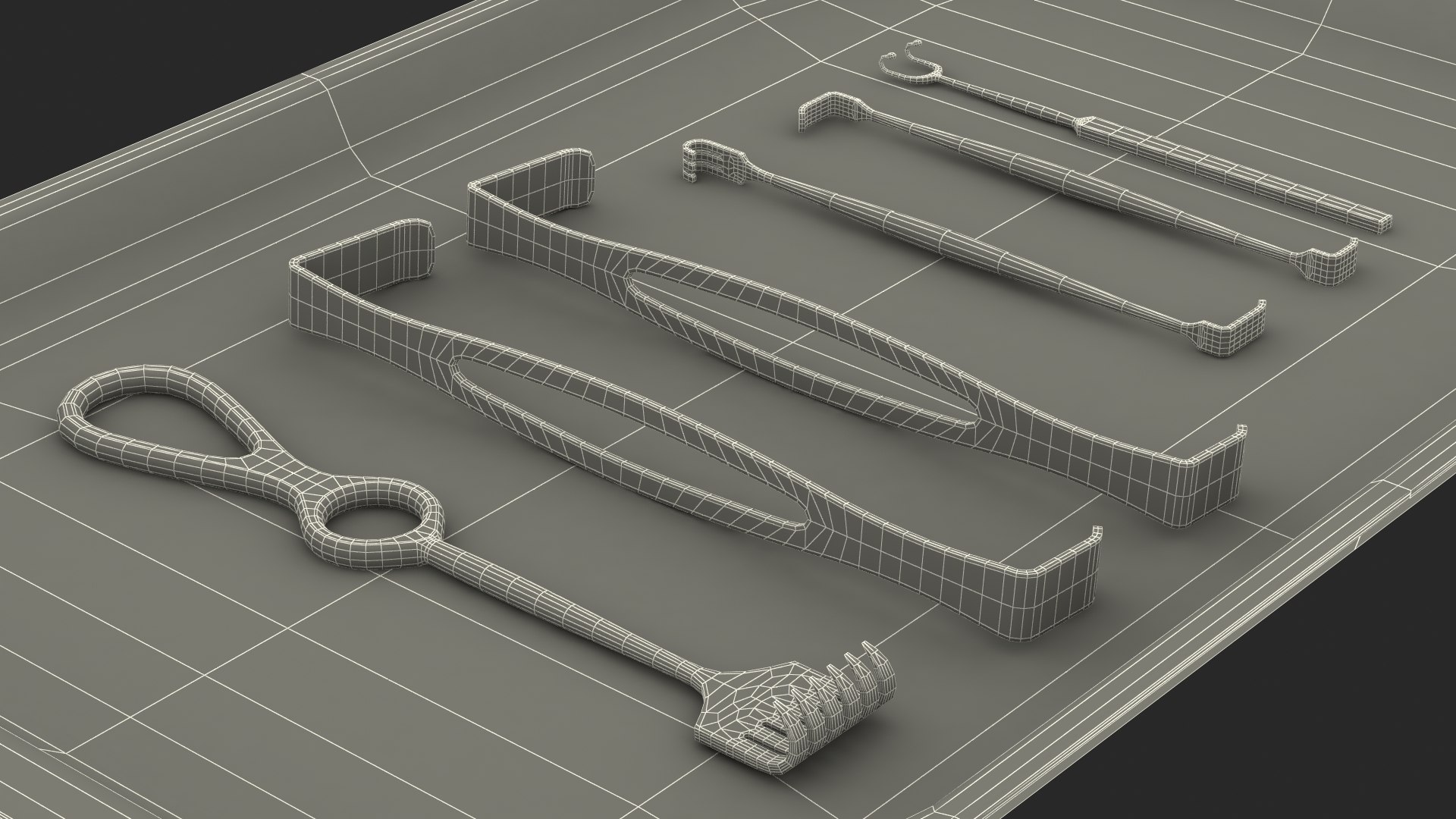 3D Surgical Retractors On Tray - TurboSquid 2290050