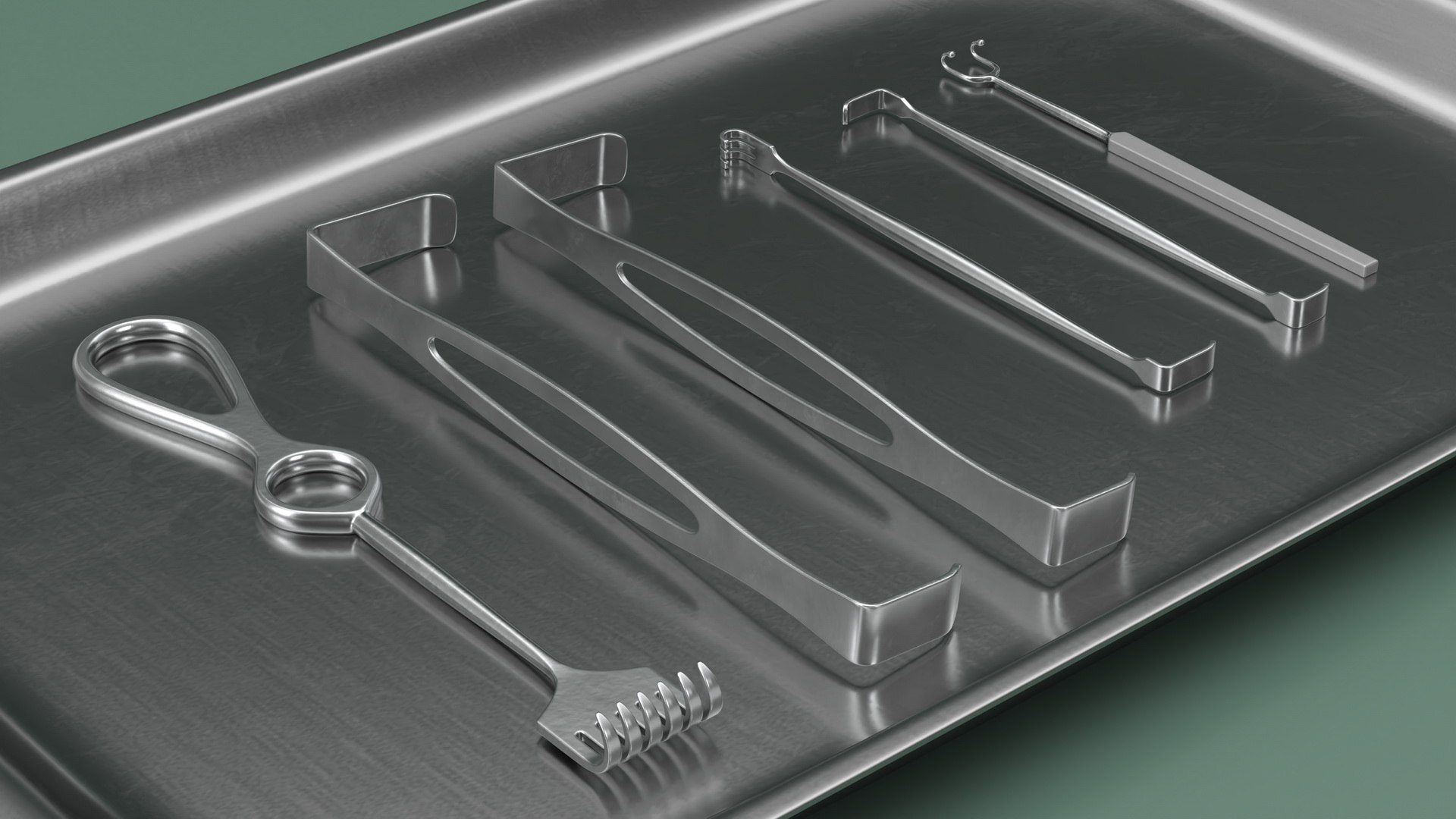 3D Surgical Retractors On Tray - TurboSquid 2290050