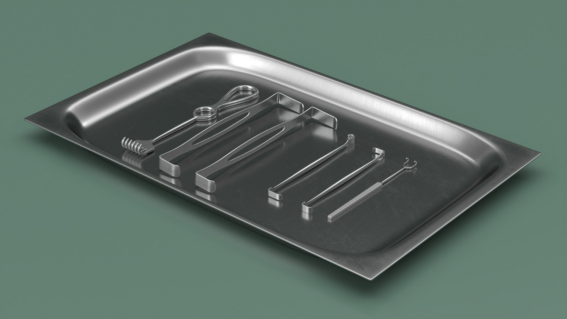 3D Surgical Retractors On Tray - TurboSquid 2290050