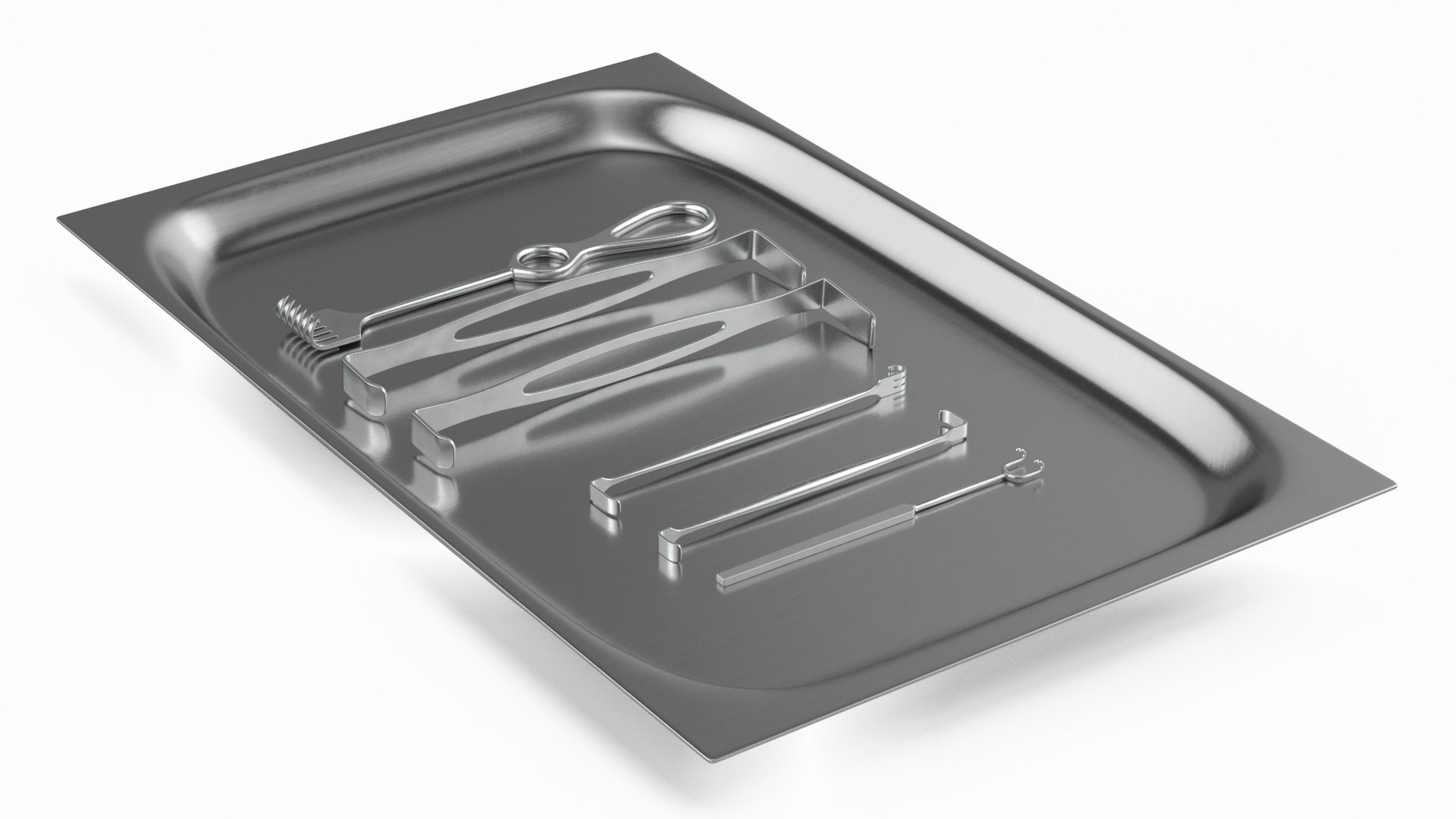 3D Surgical Retractors On Tray - TurboSquid 2290050