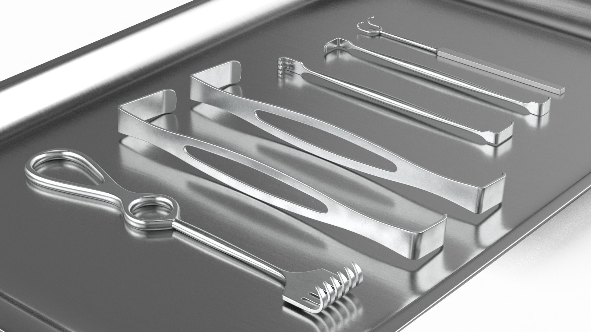 3D Surgical Retractors On Tray - TurboSquid 2290050