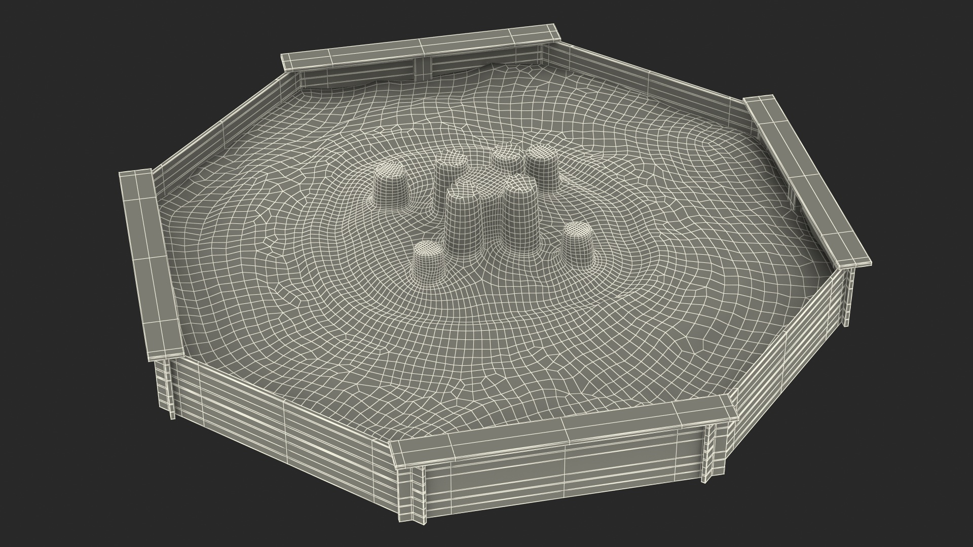 Sand Castle Wooden Octagon 3D - TurboSquid 1623901